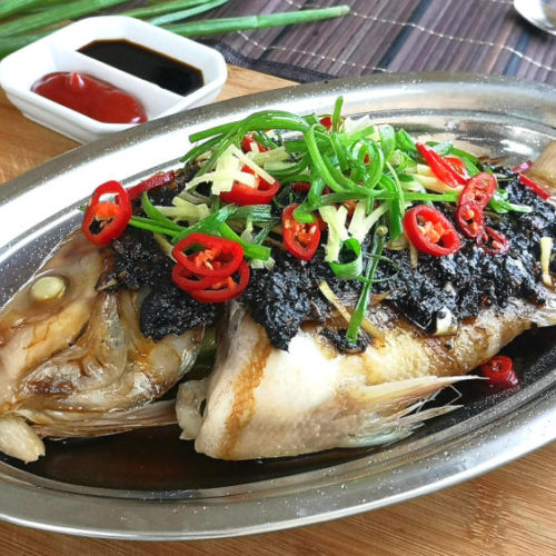 Fish with black bean sauce - traditional steamed fish recipe