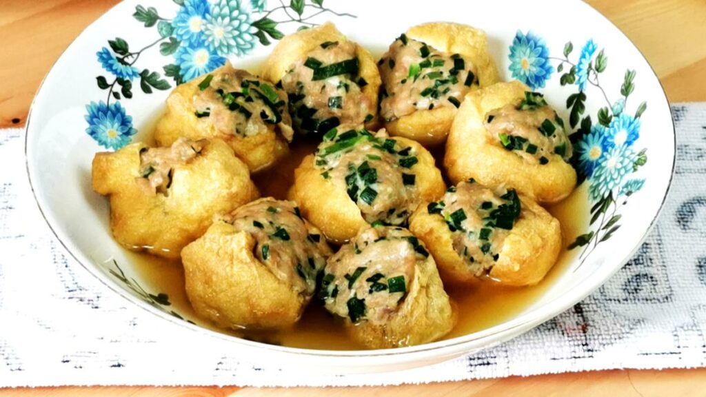 Guangxi stuffed tofu puff featured image - Taste Of Asian Food