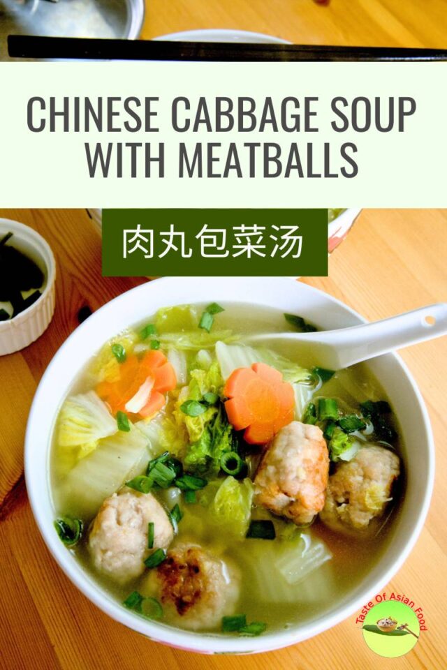 Chinese cabbage soup with meatballs- Easy Asian recipe