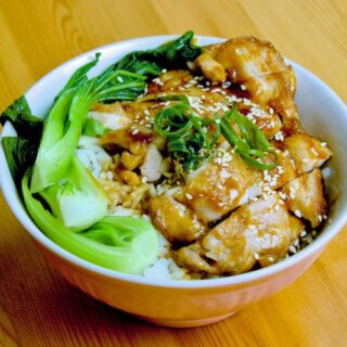 Teriyaki Chicken and Rice with Vegetables in One Bowl